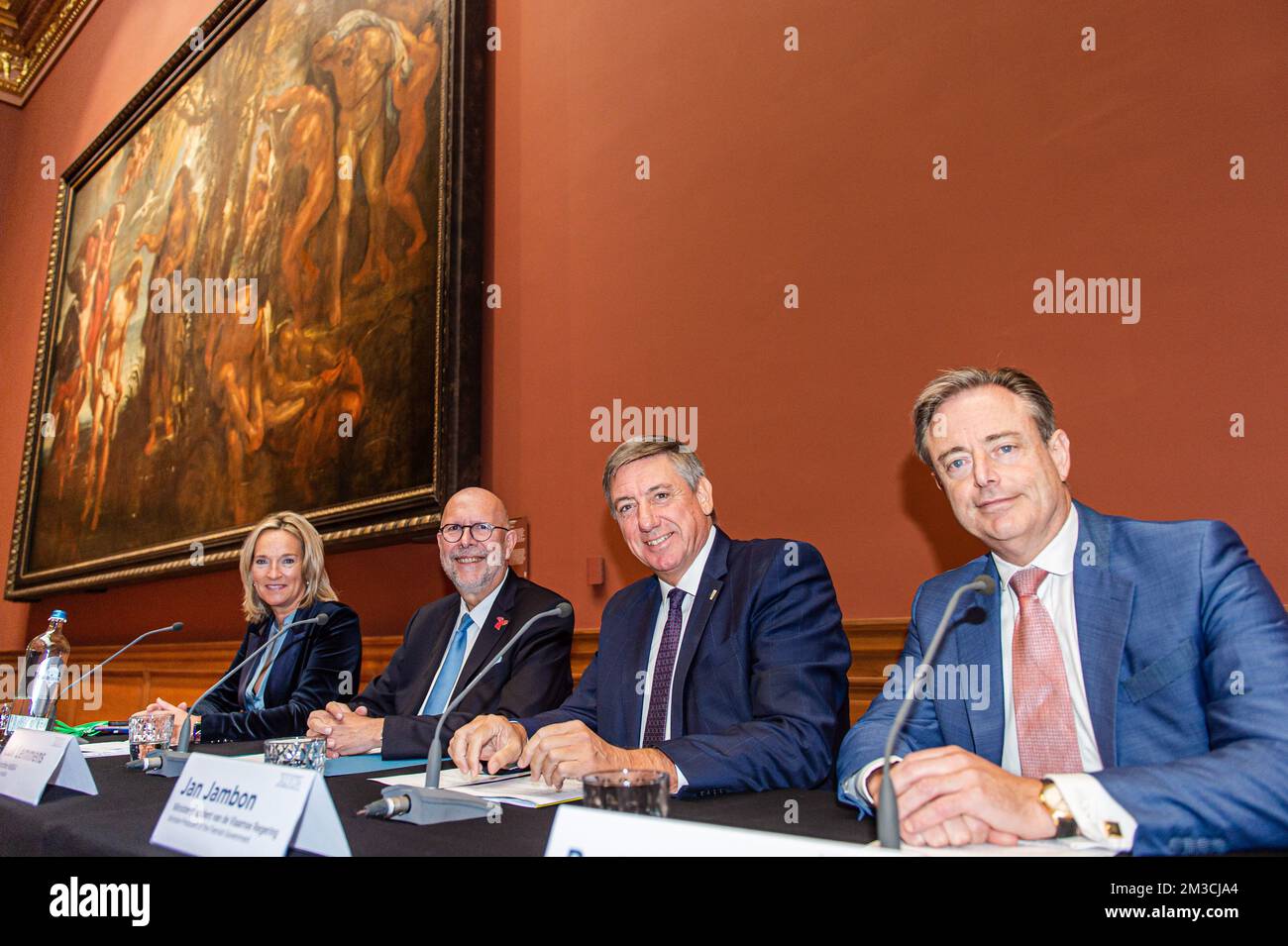 Luk Lemmens, president KMSKA vzw, Flemish Minister President Jan Jambon and Antwerpen Mayor Bart ...