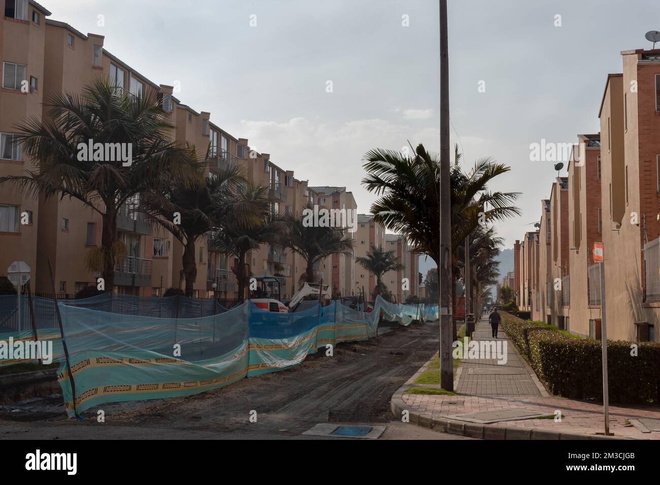BOGOTA, COLOMBIA - FEBRUARY 10 OF 2021 a neighborhood street repair at ...