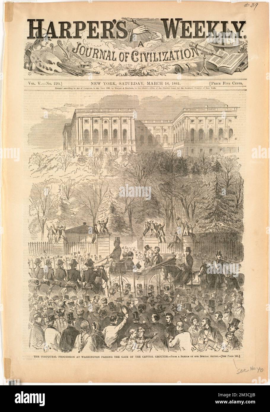 The Inaugural procession at Washington passing the gate of the Capital ...