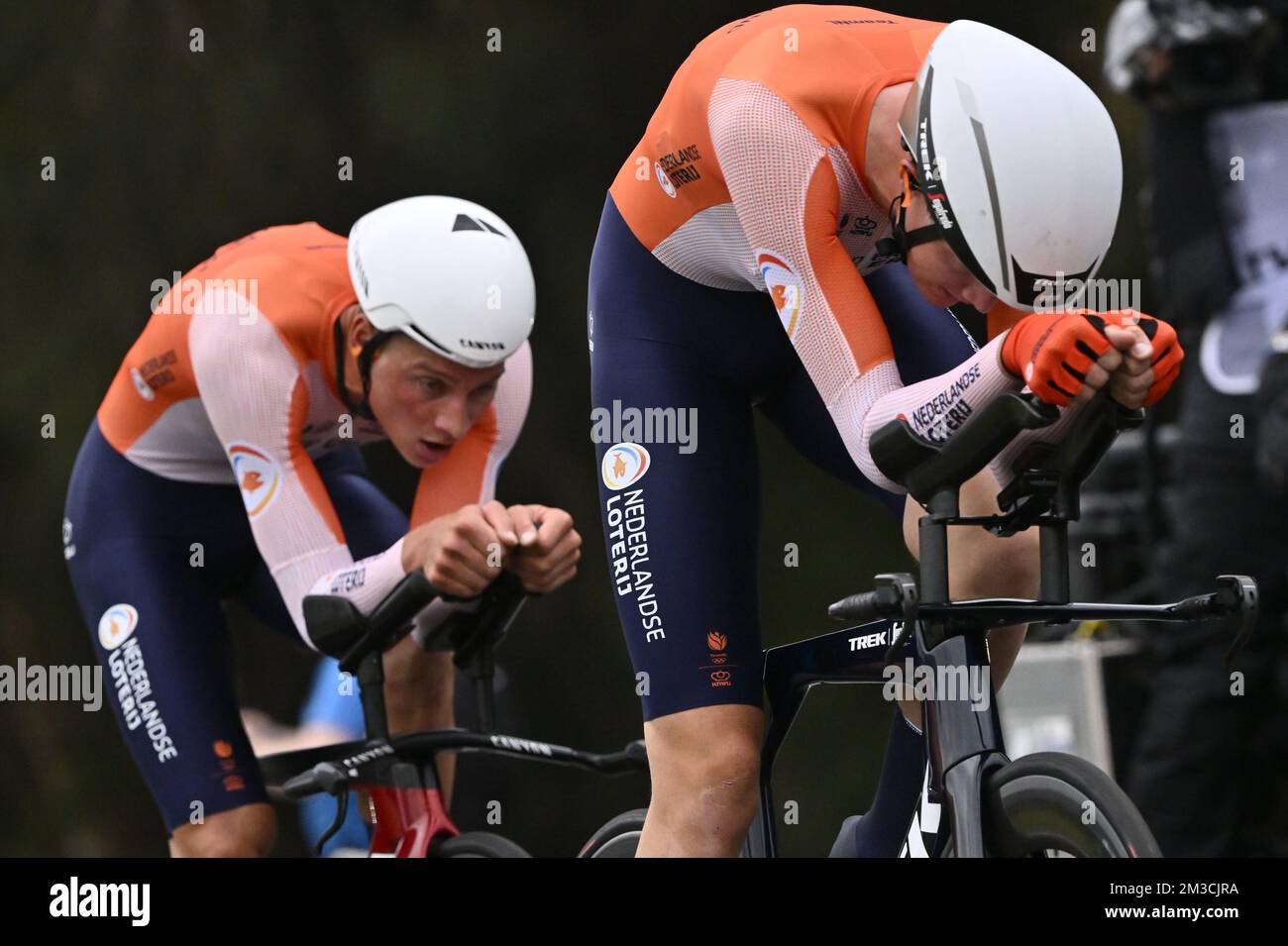 Dutch men riders with Dutch Wout Poels and Dutch Daan Hoole pictured in ...