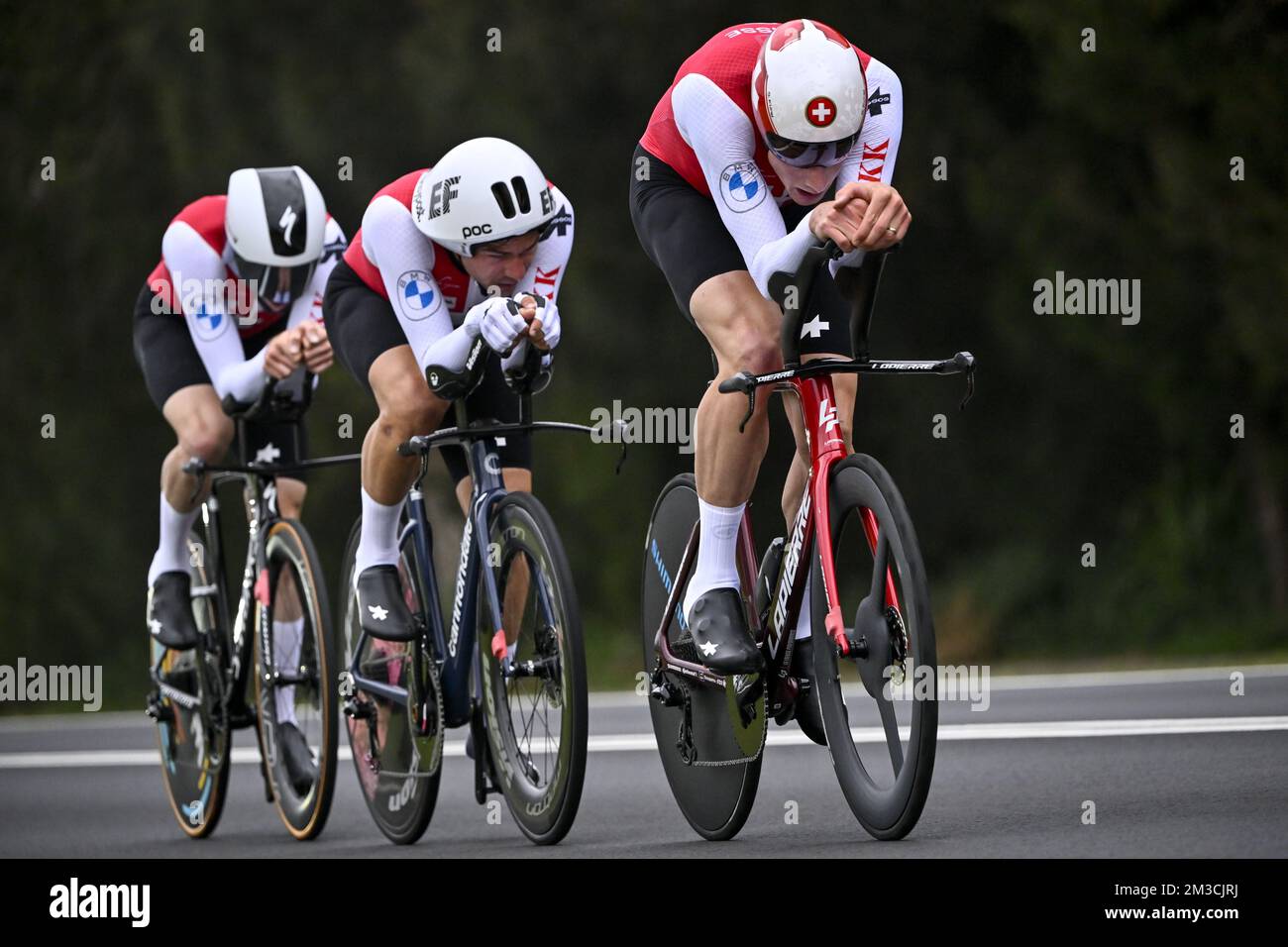 Swiss men riders, Swiss Mauro Schmid, Swiss Stefan Bissegger and Swiss ...