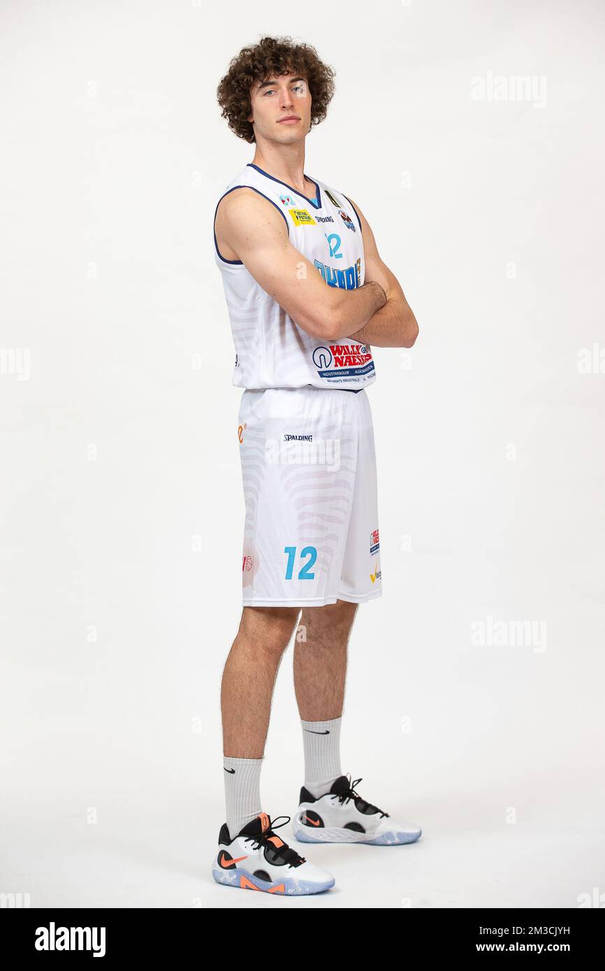 Aalstar's Bram Callebaut poses at a photoshoot of Belgian Basketball ...