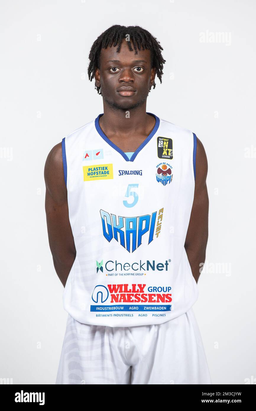 Unknown poses at a photoshoot of Belgian Basketball team Okapi Aalst ...