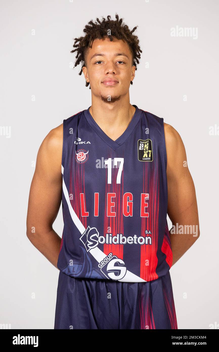 Liege's James Potier poses at a photoshoot of Belgian Basketball team ...