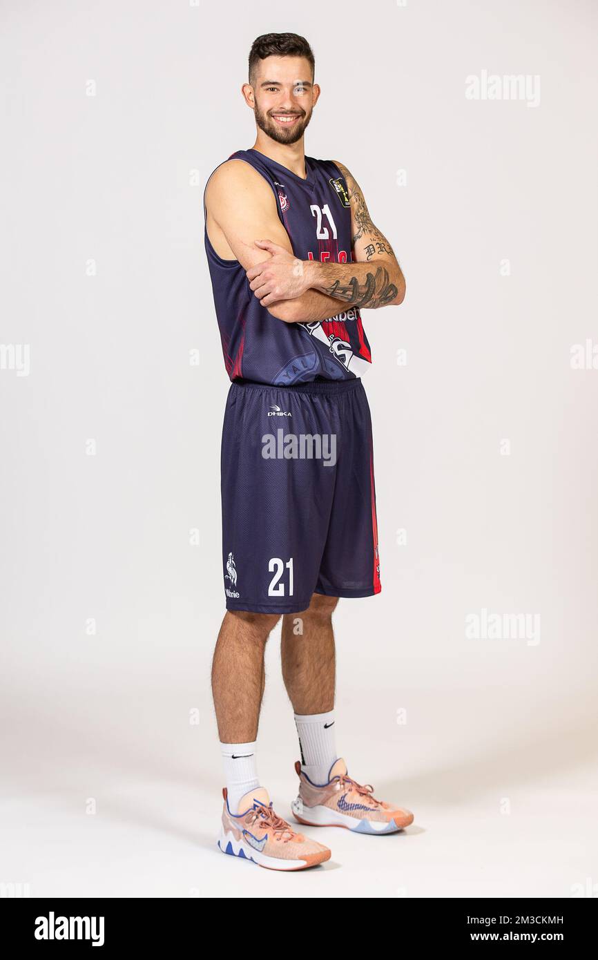 Liege's Nik Dragan poses at a photoshoot of Belgian Basketball team Liege Basket, ahead of the ...