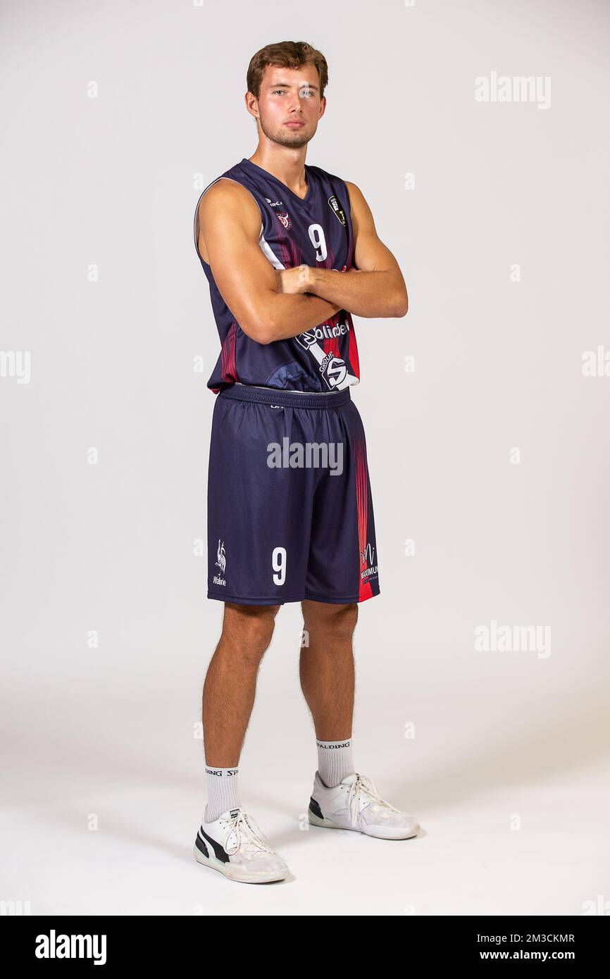 Liege's Bram Bogaerts poses at a photoshoot of Belgian Basketball team ...