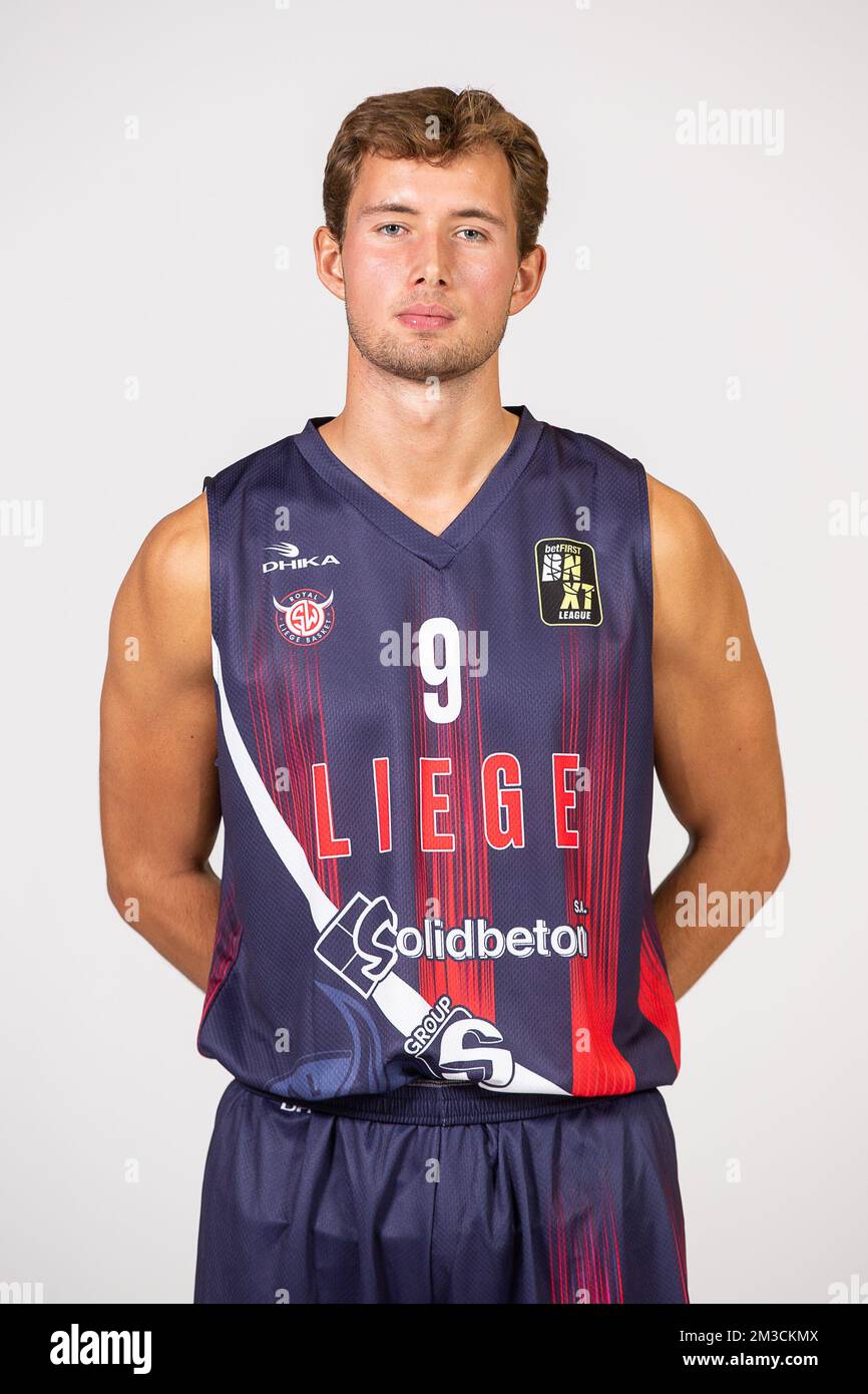 Liege's Bram Bogaerts poses at a photoshoot of Belgian Basketball team ...