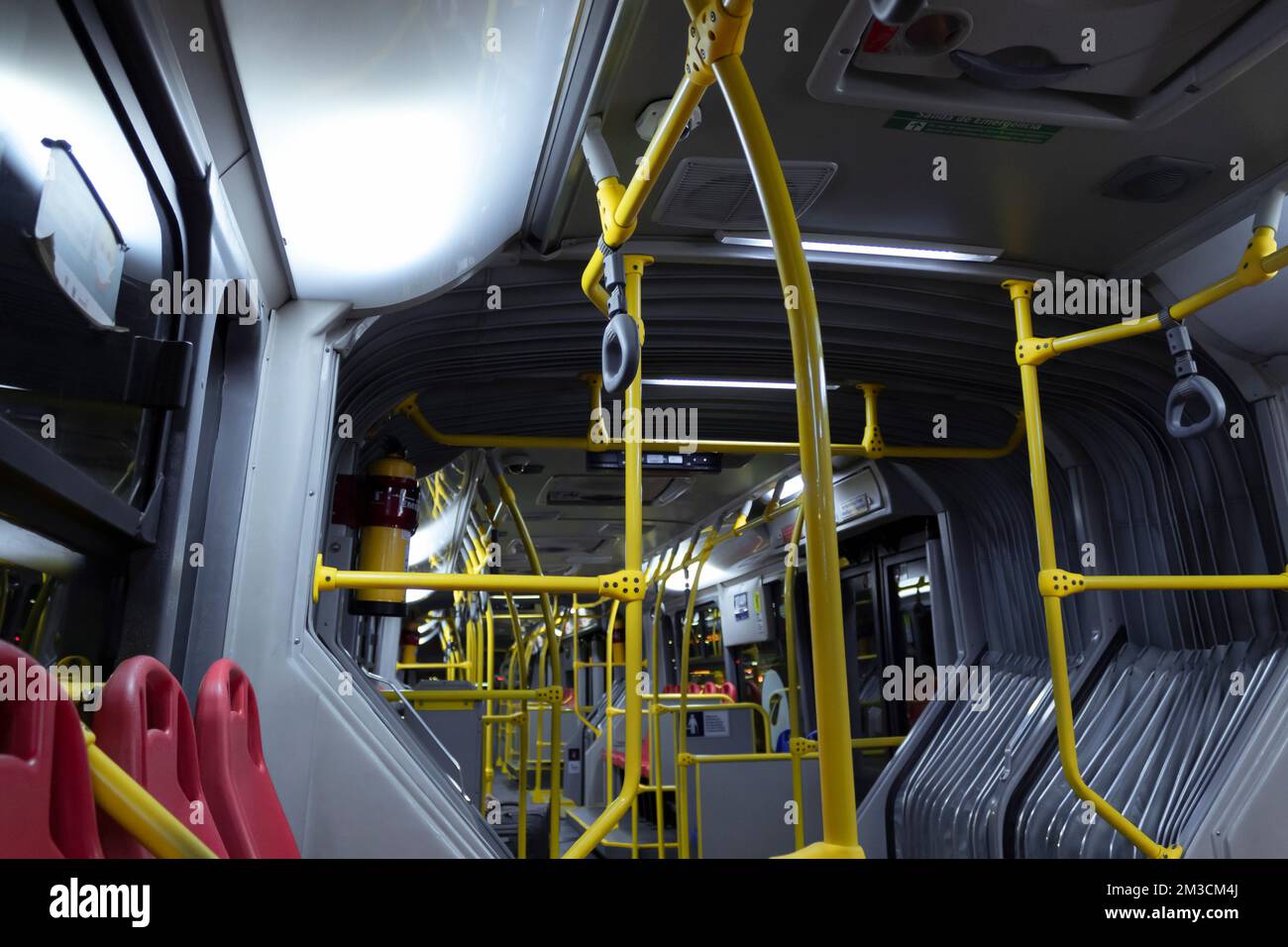 BOGOTA, COLOMBIA - A transmilenio bus massive transport system without ...