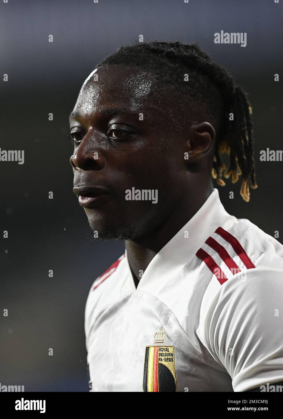 Belgium's Jeremy Doku looks on during a friendly soccer game between ... Belgium's Jeremy Doku looks on during a friendly soccer game between ...