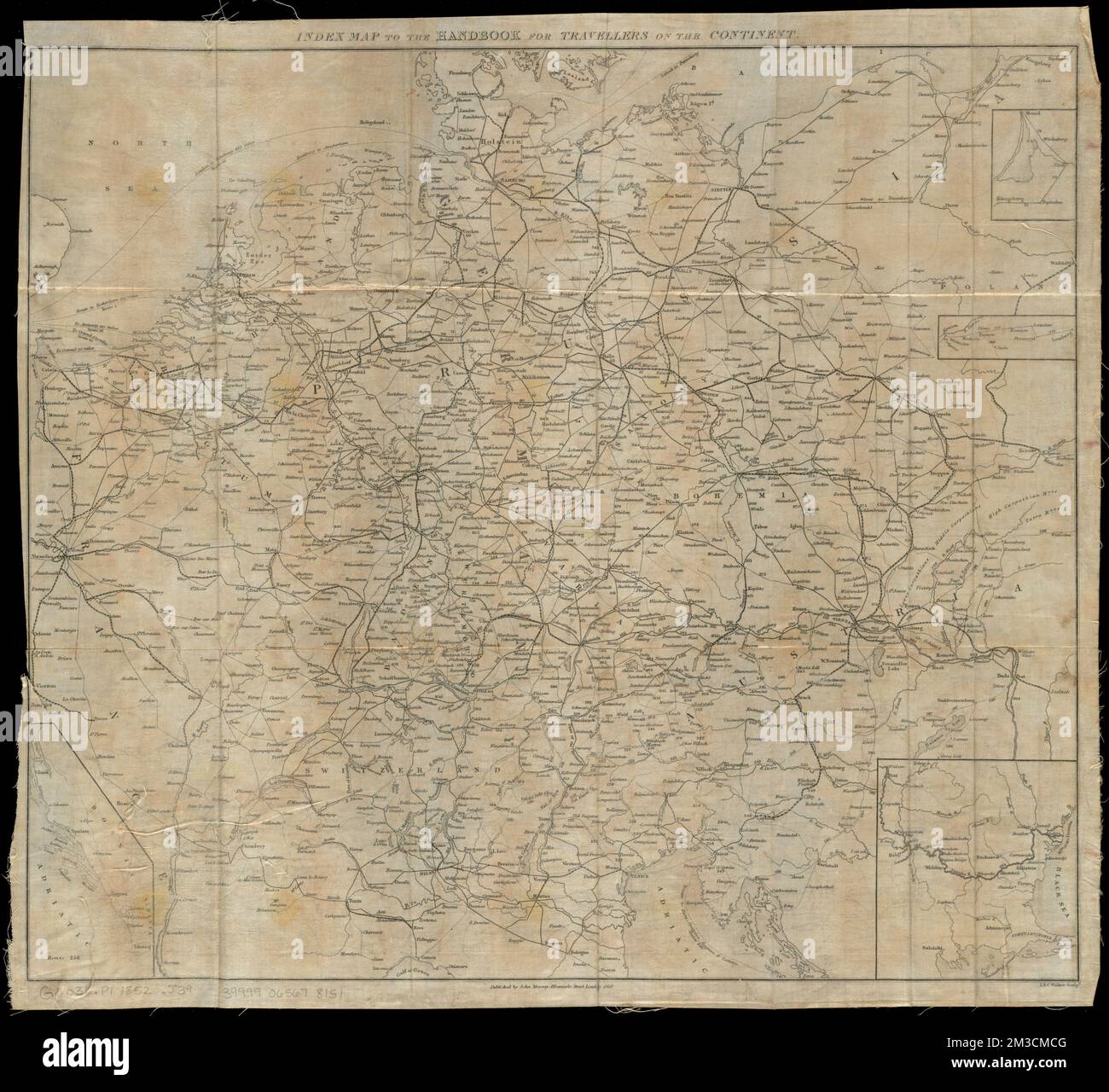 Index map to the handbook for travellers on the continent , Transportation, Europe, Central ...