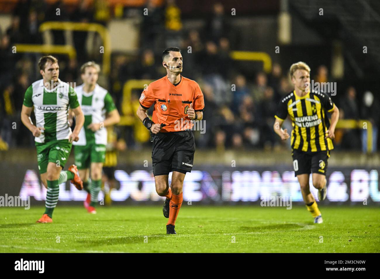 Referee Mataj Ermaild pictured during a soccer game between Lierse ...