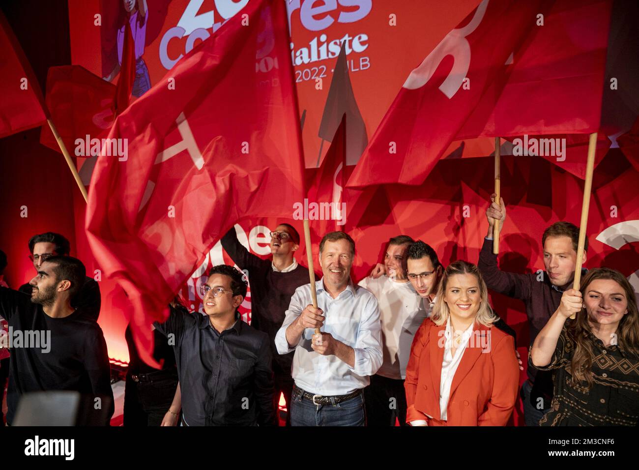 PS chairman Paul Magnette pictured during a party congress of french ...