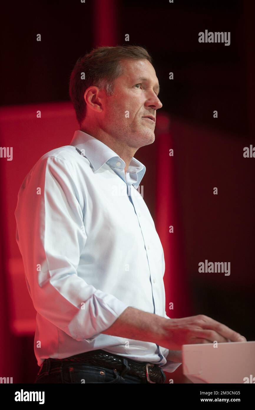 PS chairman Paul Magnette pictured during a party congress of french ...