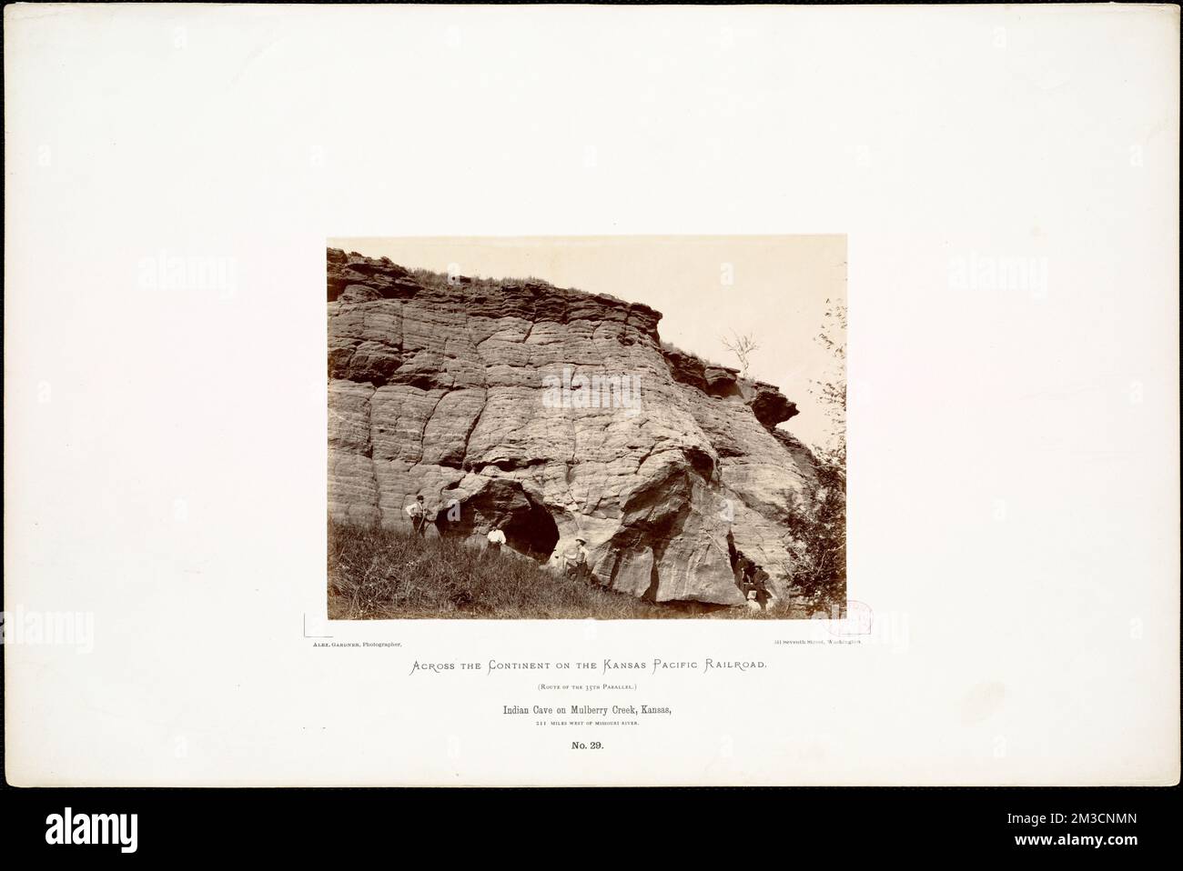 Indian Cave on Mulberry Creek, Kansas, 211 miles west of Missouri River ...