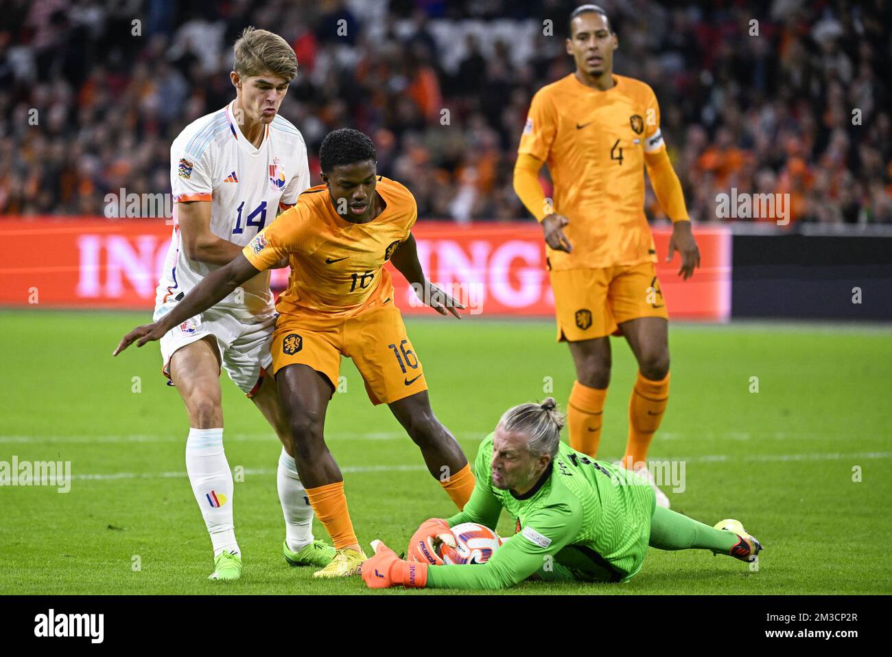 Belgium's Charles De Ketelaere, Netherlands' Tyrell Malacia and ...