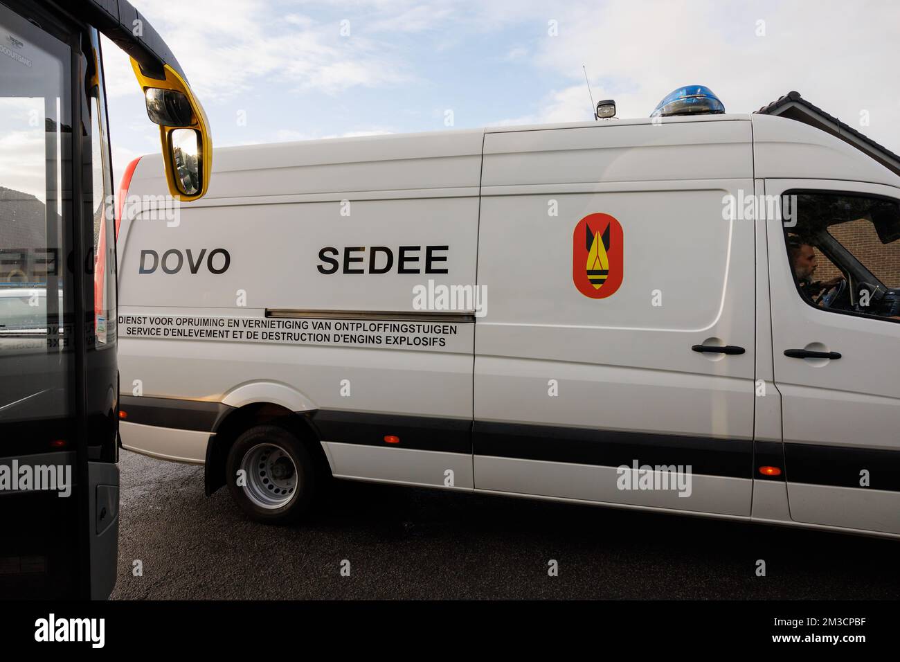 Illustration picture shows a van of DOVO - SEDEE military explosives ...
