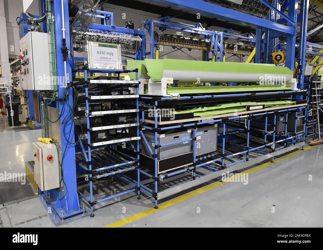 Illustration picture shows the production hall of aerospace company ...