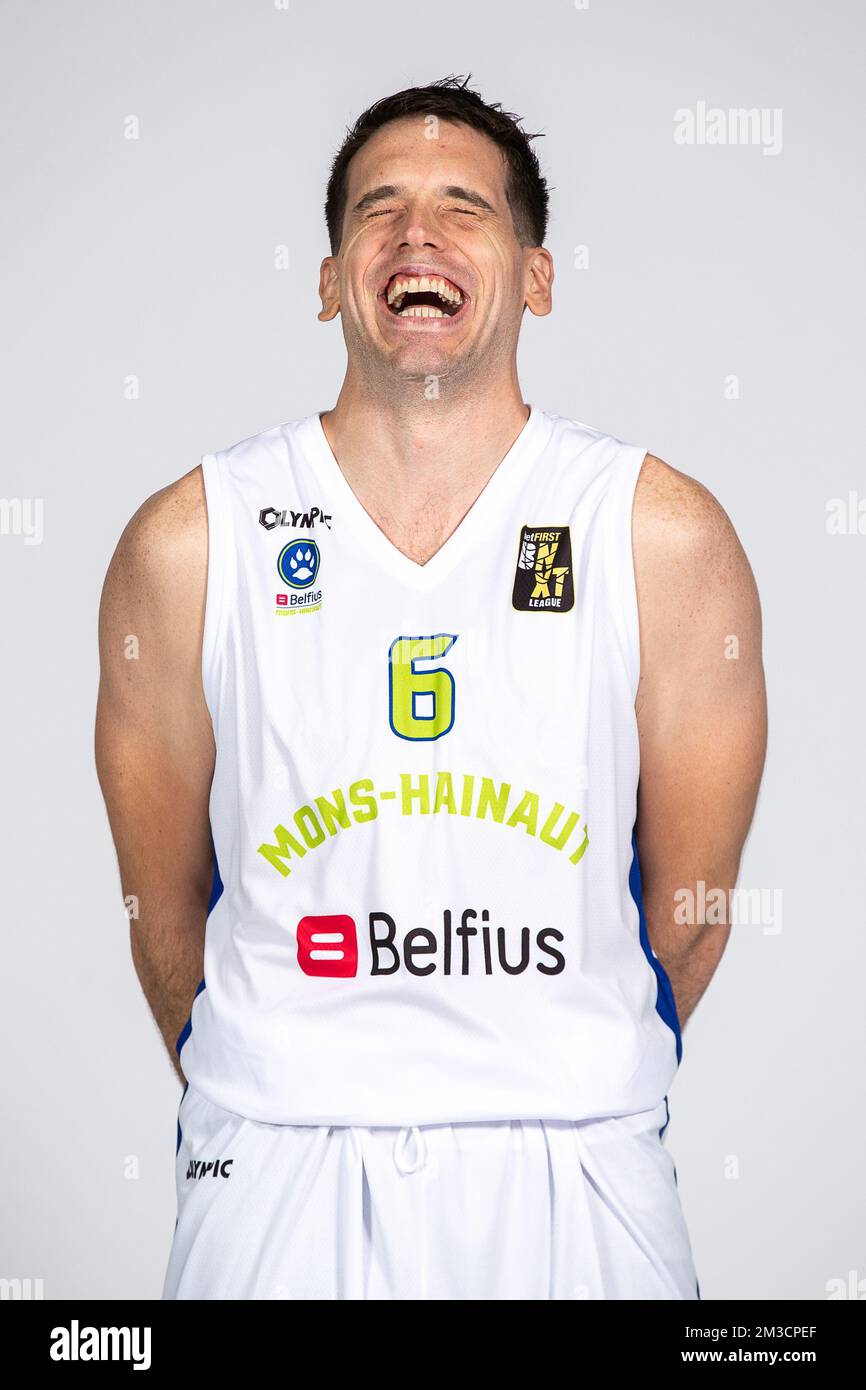 Mons' unknown poses at a photoshoot of Belgian Basketball team Mons ...