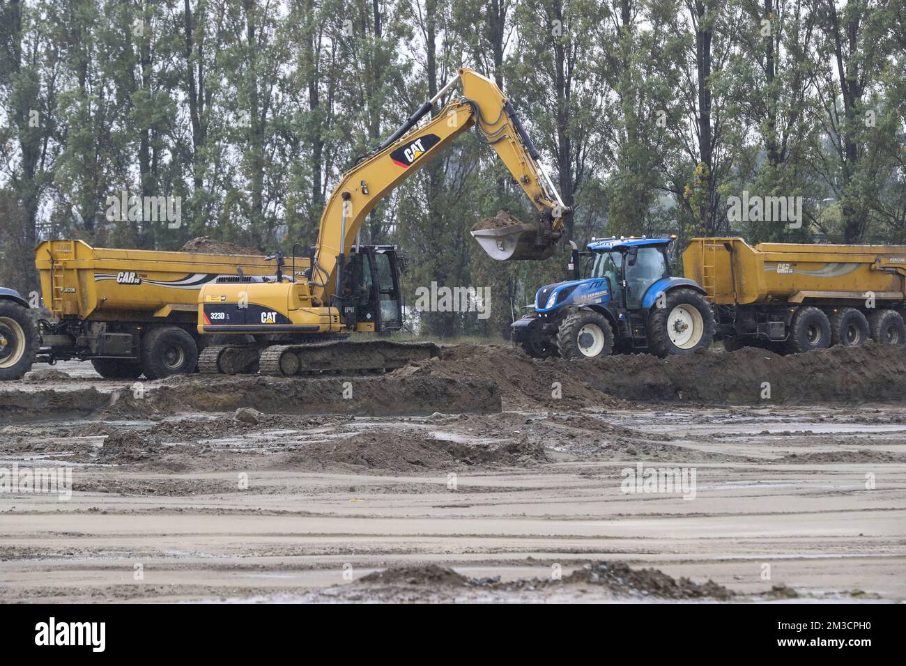 Earthworks near the 3M plant pictured during the pilot installation for ...