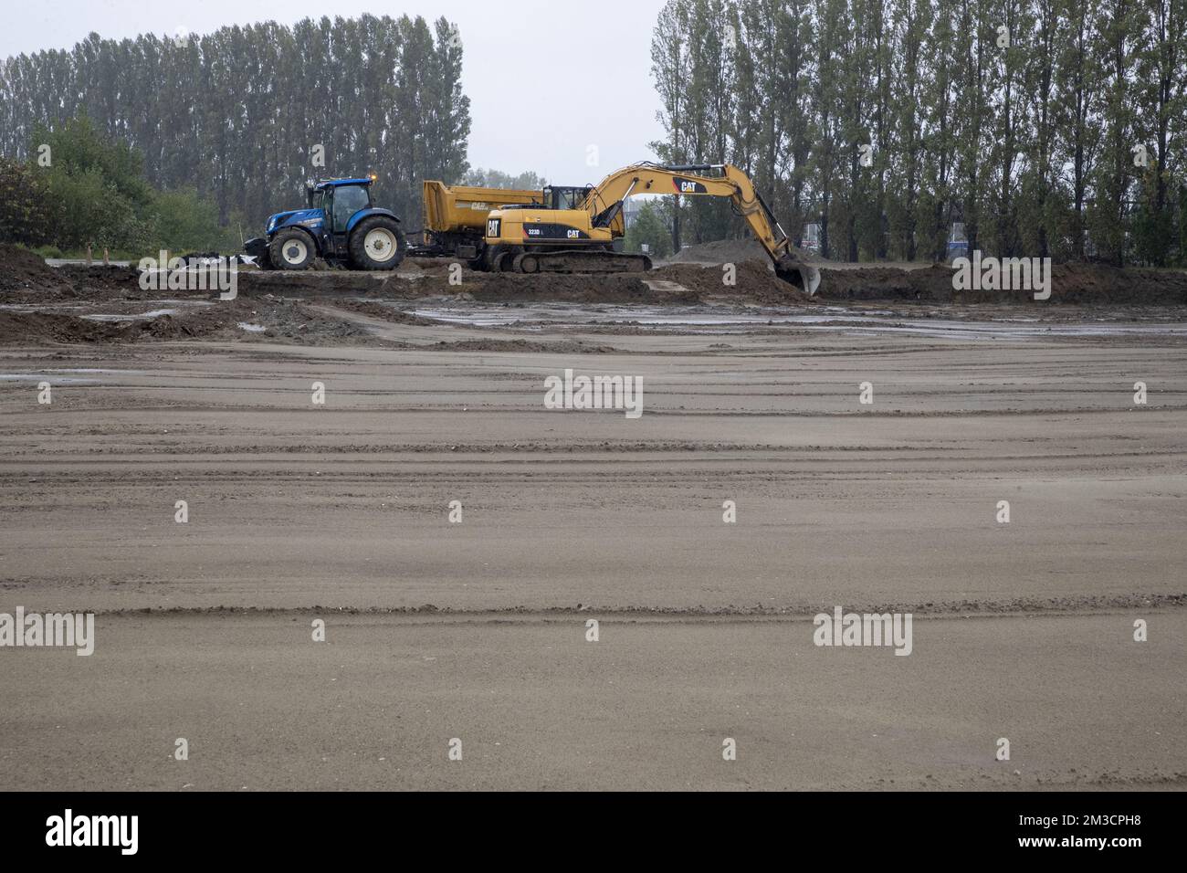 Earthworks near the 3M plant pictured during the pilot installation for ...