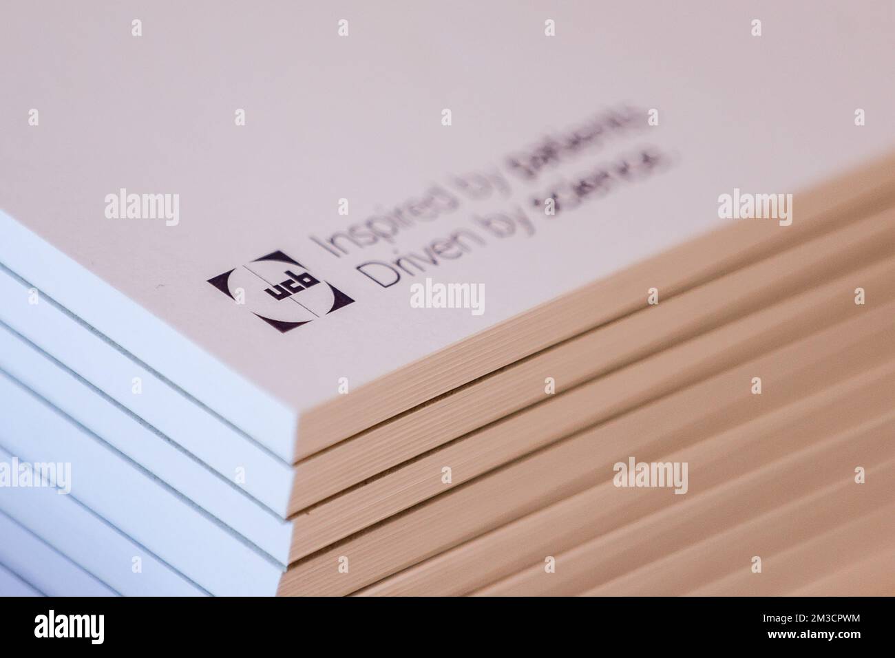 UCB Logo pictured during a visit to the 'Campus UCB' gene therapy ...