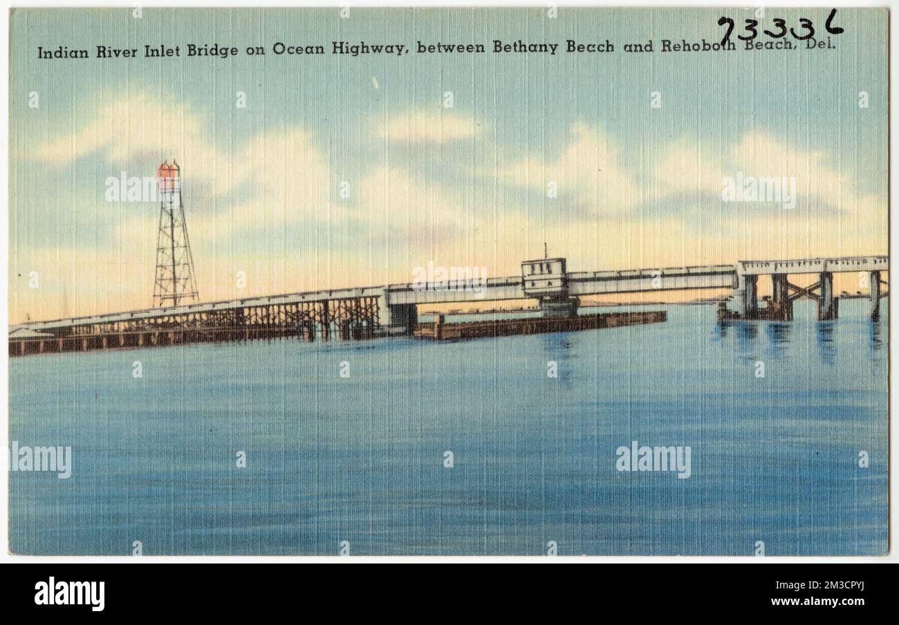Indian River Inlet Bridge on Ocean Highway, between Bethany Beach and ...