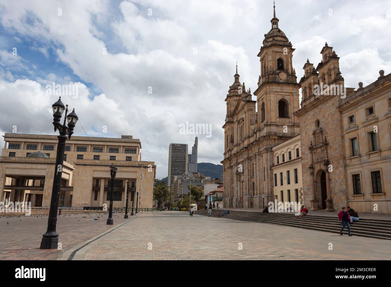 BOGOTA, COLOMBIA - Beautiful shot of bolivar square at downtown with ...