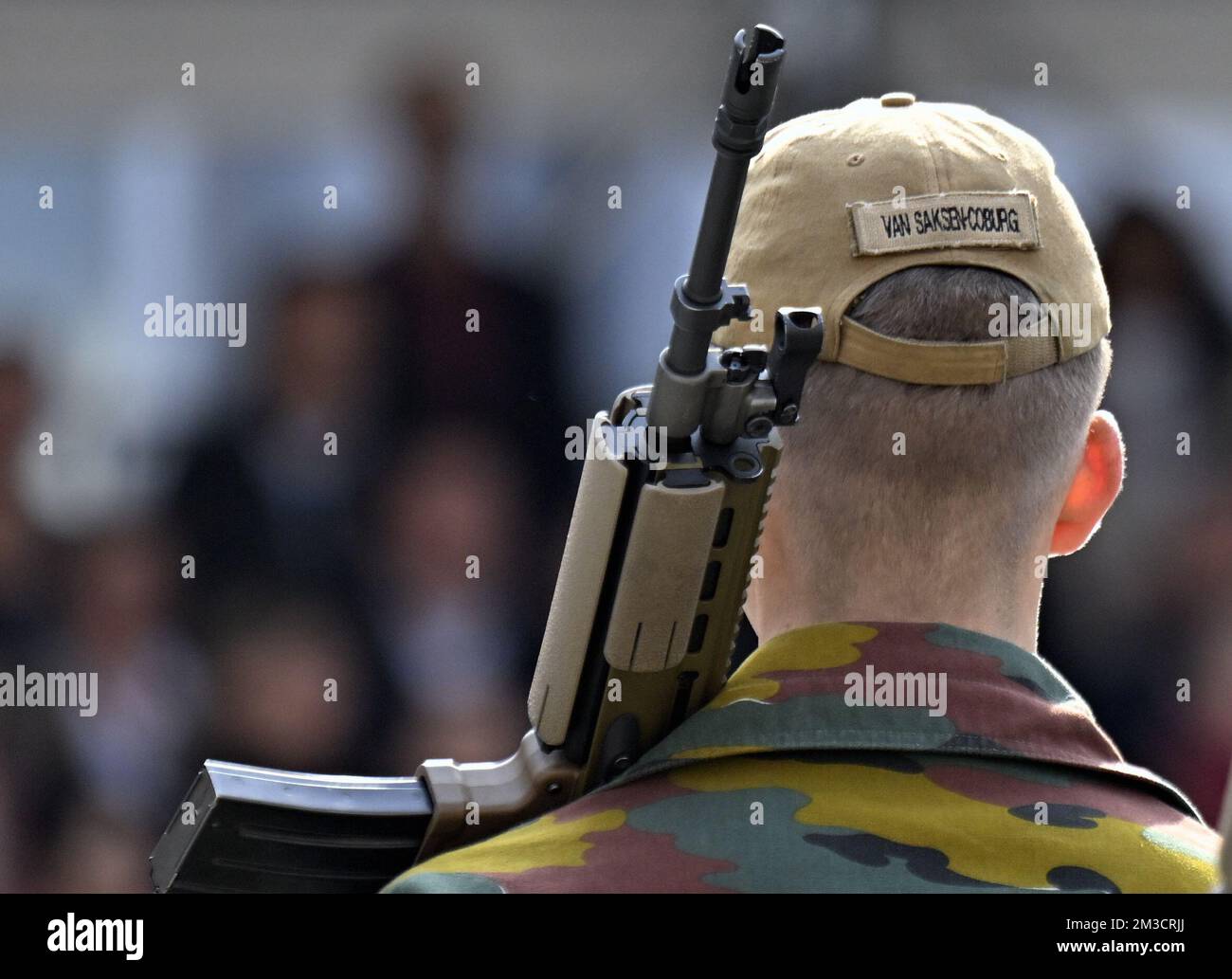 Prince Gabriel pictured during the Blue Berets parade during which the ...