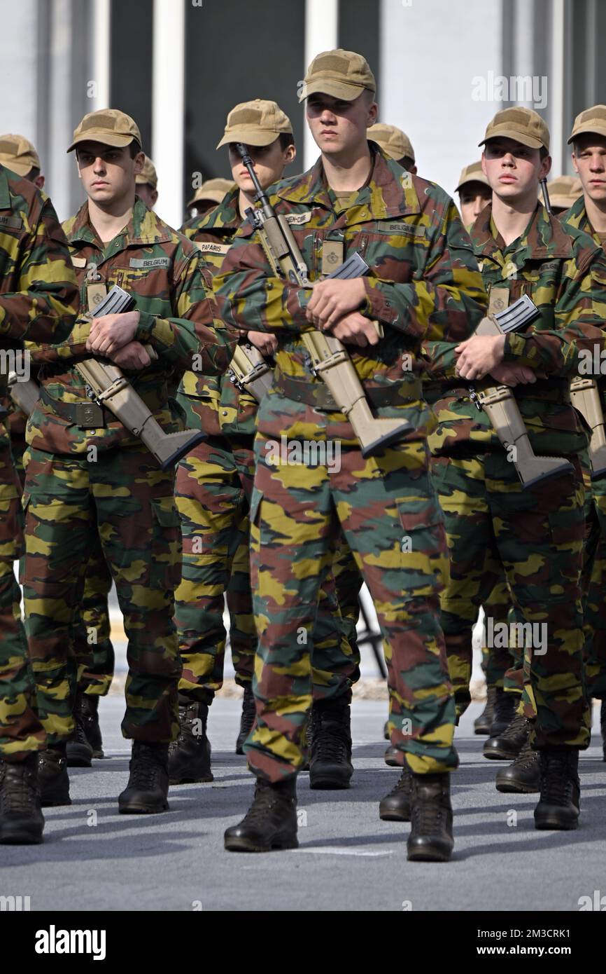 Prince Gabriel pictured during the Blue Berets parade during which the ...