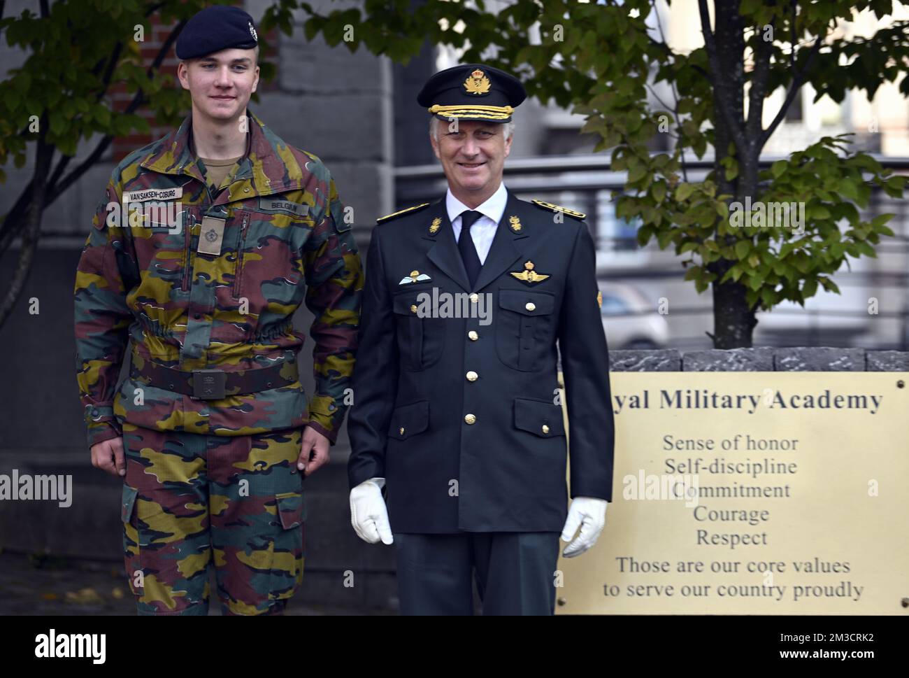 Prince Gabriel and King Philippe - Filip of Belgium pictured during the ...