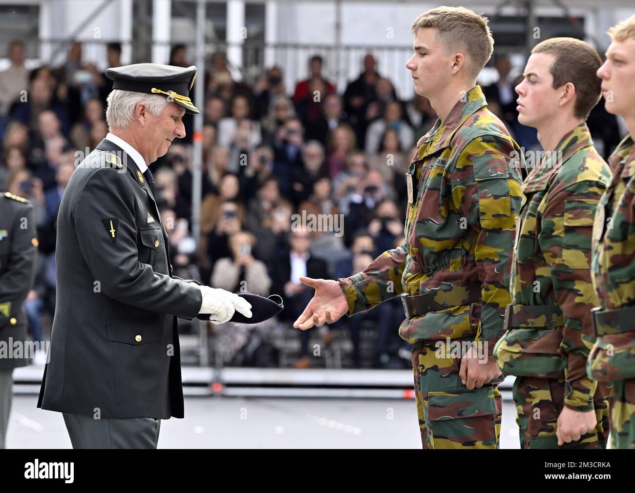 King Philippe - Filip of Belgium and Prince Gabriel pictured during the ...