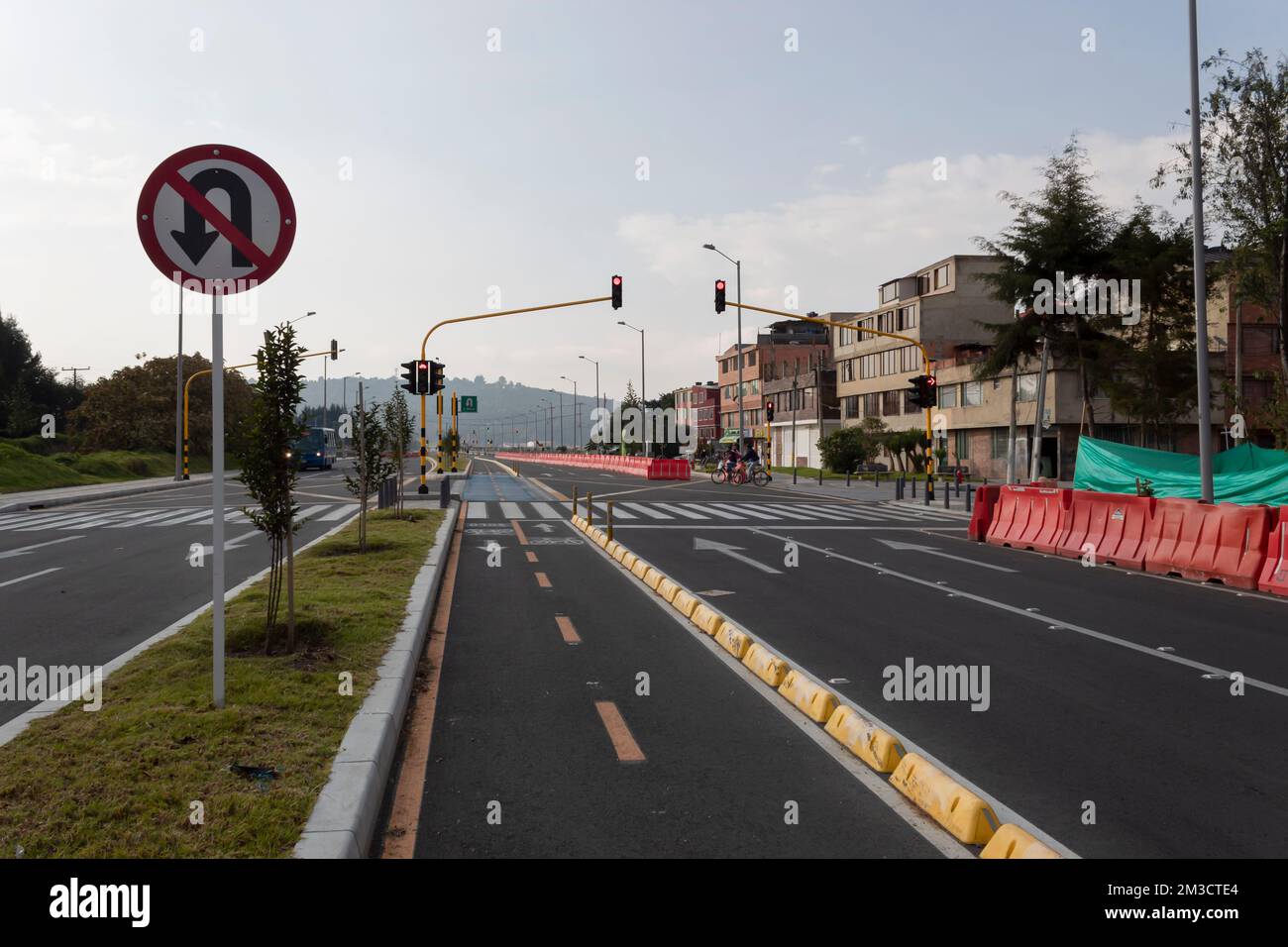 BOGOTA, COLOMBIA - FEBRUARY 10 OF 2021 A new traffic crossroad with ...
