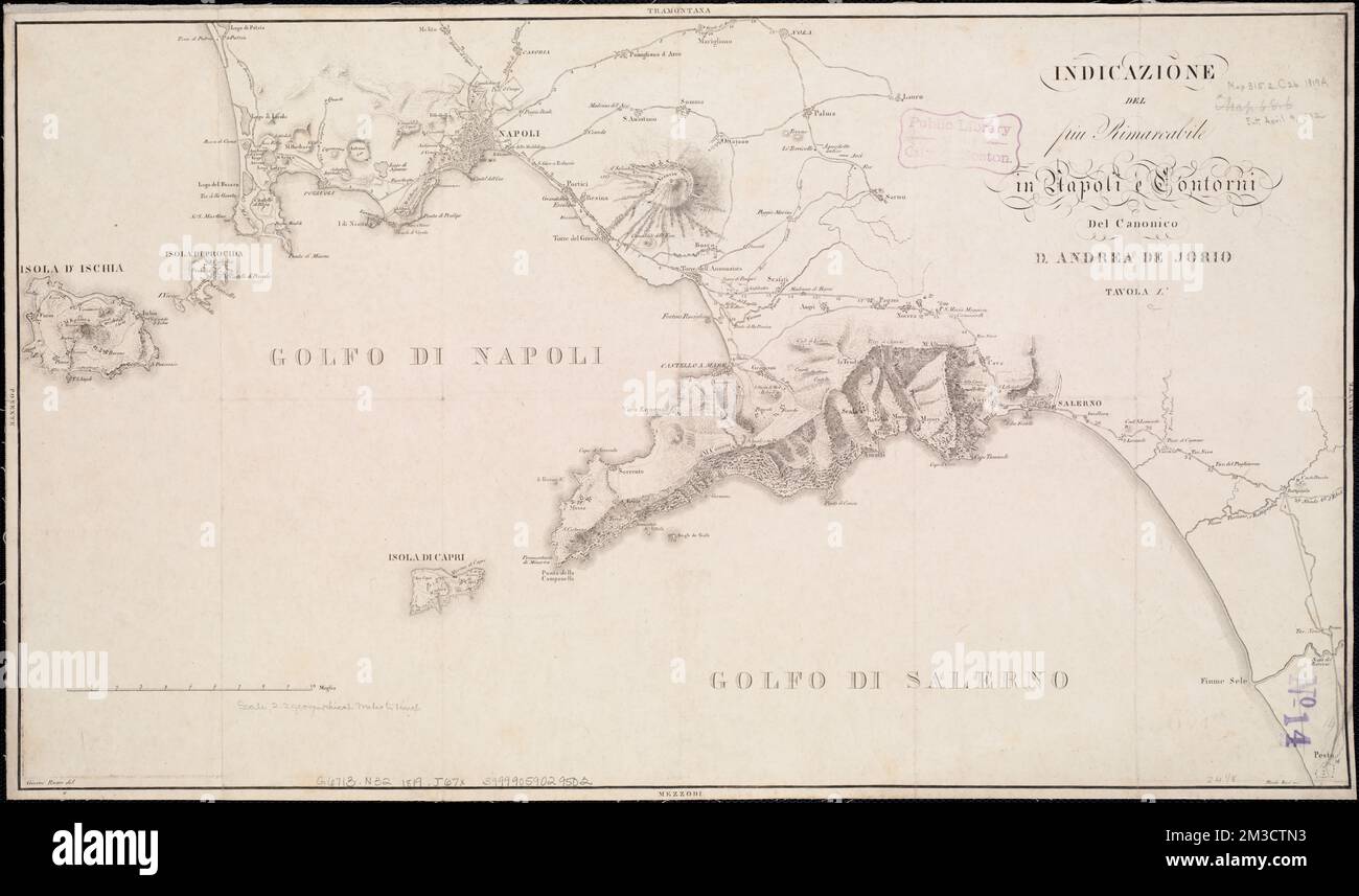 Indicazione del piu rimarcabile in Napoli e contorni , Naples Italy, Maps, Naples, Bay of Italy ...