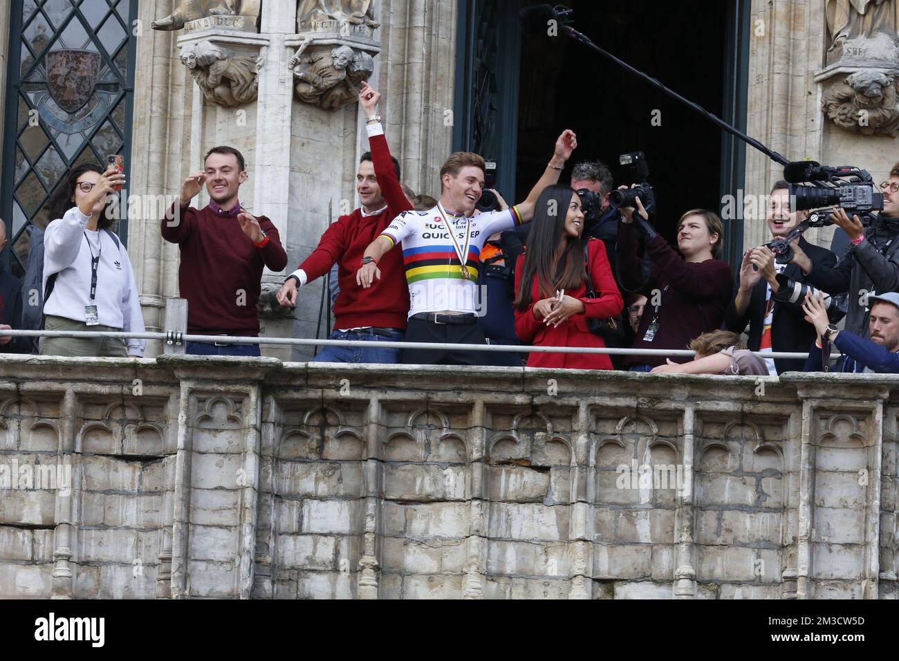 Remco Evenepoel and his partner Oumaima Oumi Rayane pictured at the ...