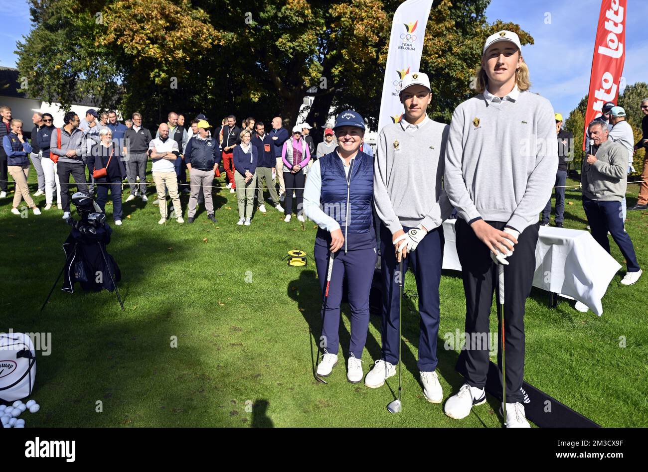 Golf player Manon De Roey, Golf Player Hugo Duquaine and golf player ...
