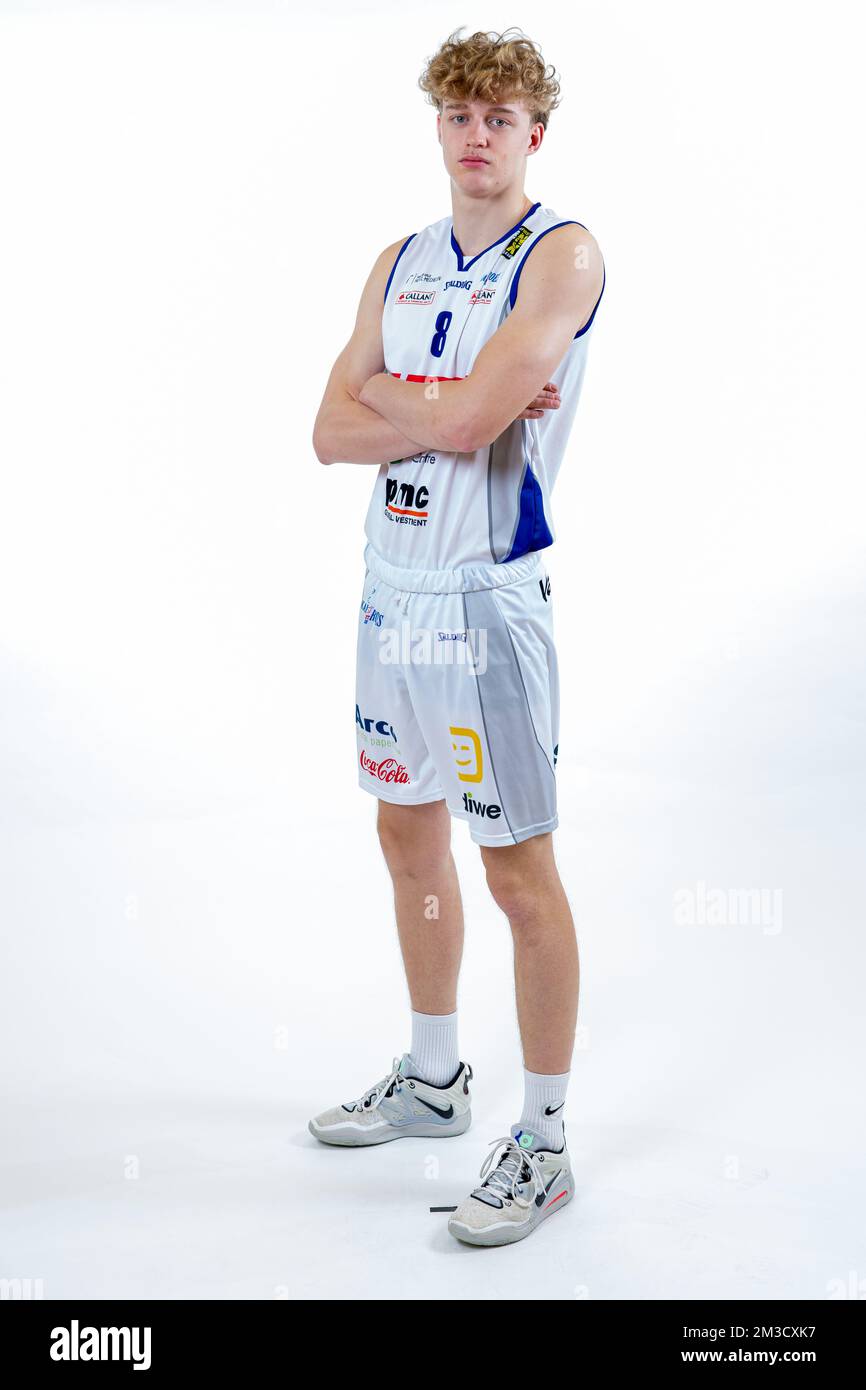 Mechelen's Joppe Mennes poses at a photoshoot of Belgian Basketball ...