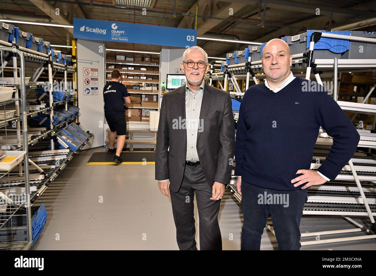 Colruyt Chairman and CEO Jef Colruyt and Newpharma CEO Gilles Jourquin ...