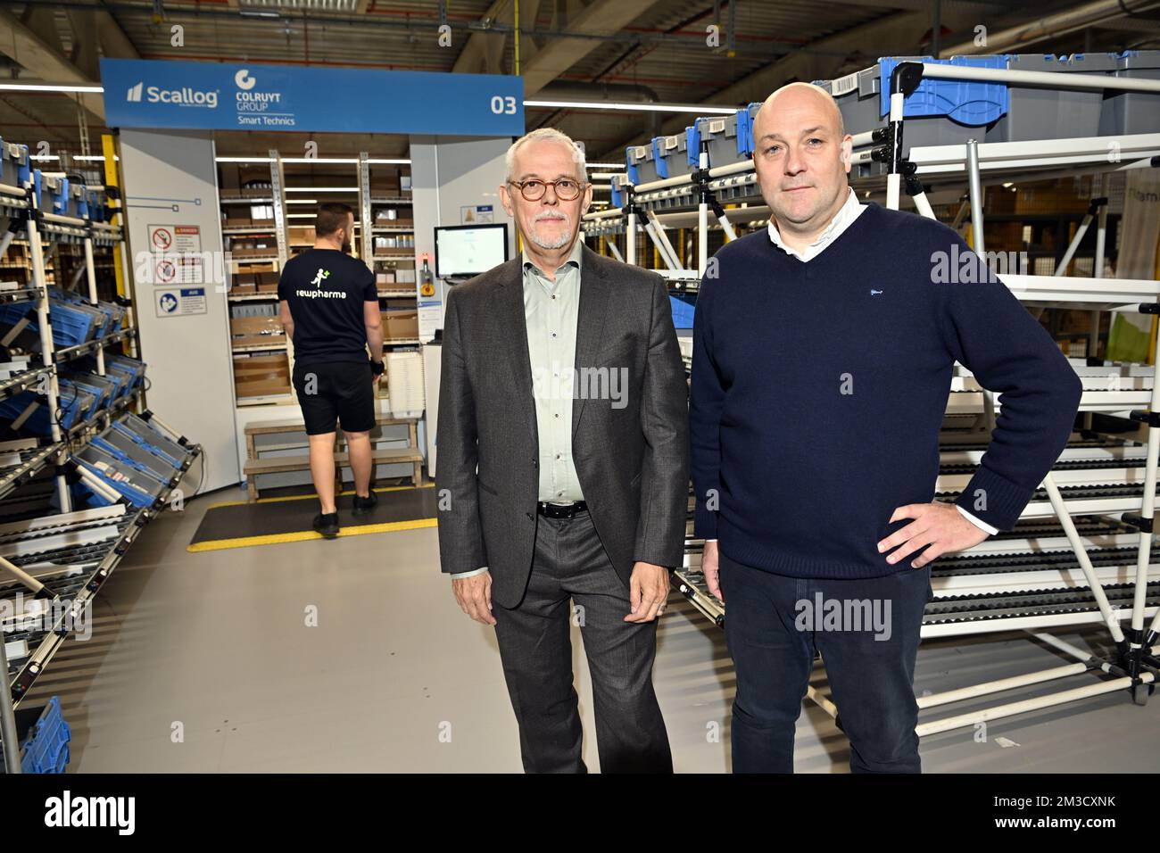 Colruyt Chairman and CEO Jef Colruyt and Newpharma CEO Gilles Jourquin ...