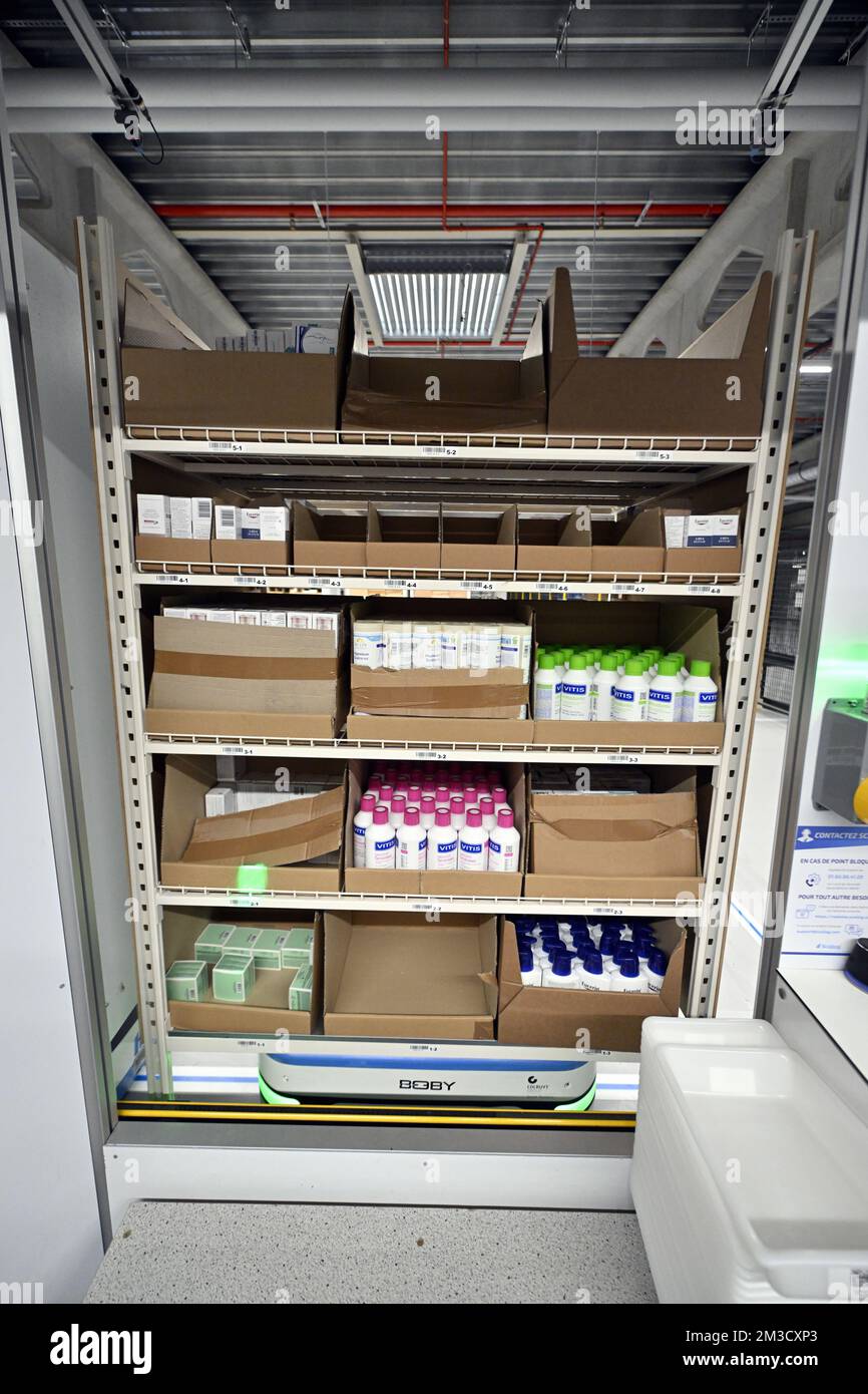 Illustration picture shows the new distribution center of Newpharma and ...