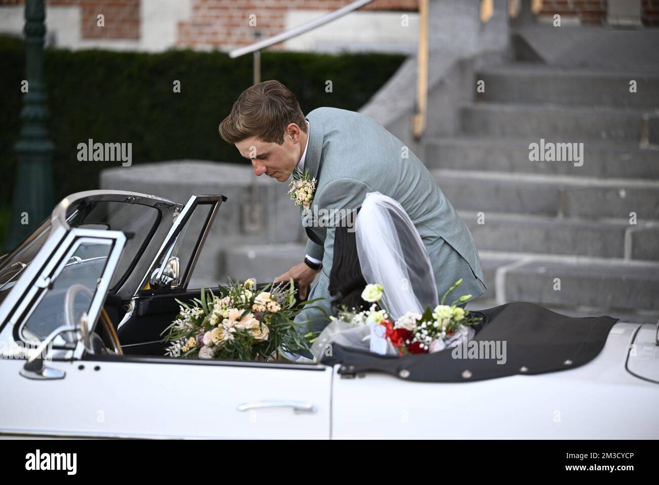 Evenepoel's partner Oumaima Oumi Rayane and Belgian Remco Evenepoel ...