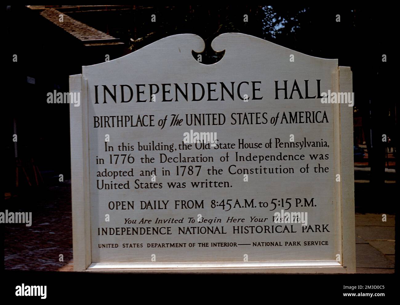 Informational sign at Independence Hall, Philadelphia, Pennsylvania ...
