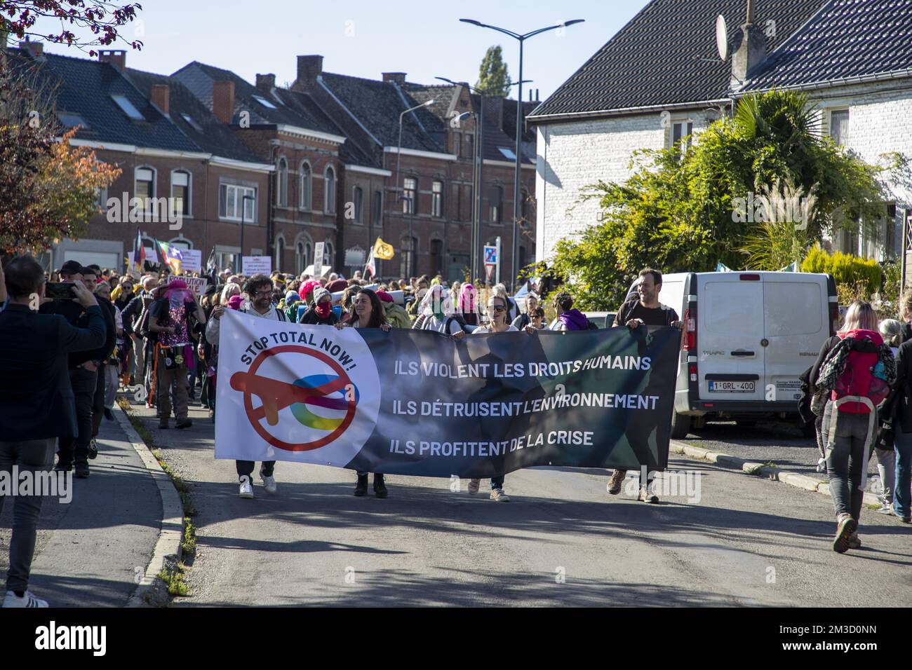 Illustration picture shows a protest march in Ecaussines, to support ...