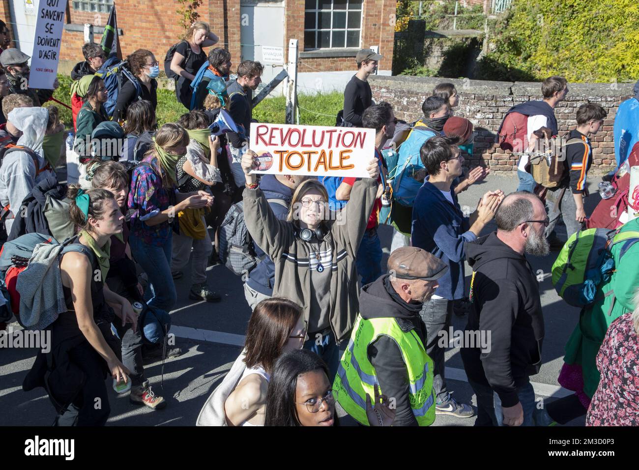 Illustration picture shows a protest march in Ecaussines, to support ...