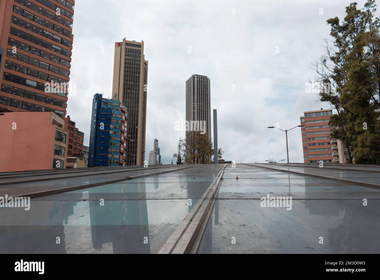 BOGOTA, COLOMBIA - Beautiful shot of Colpatria Tower and another office ...