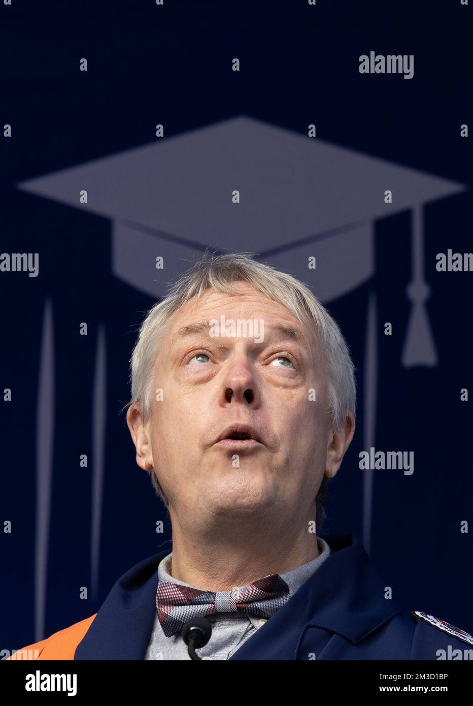 VUB rector Jan Danckaert pictured during the proclamation ceremony for ...