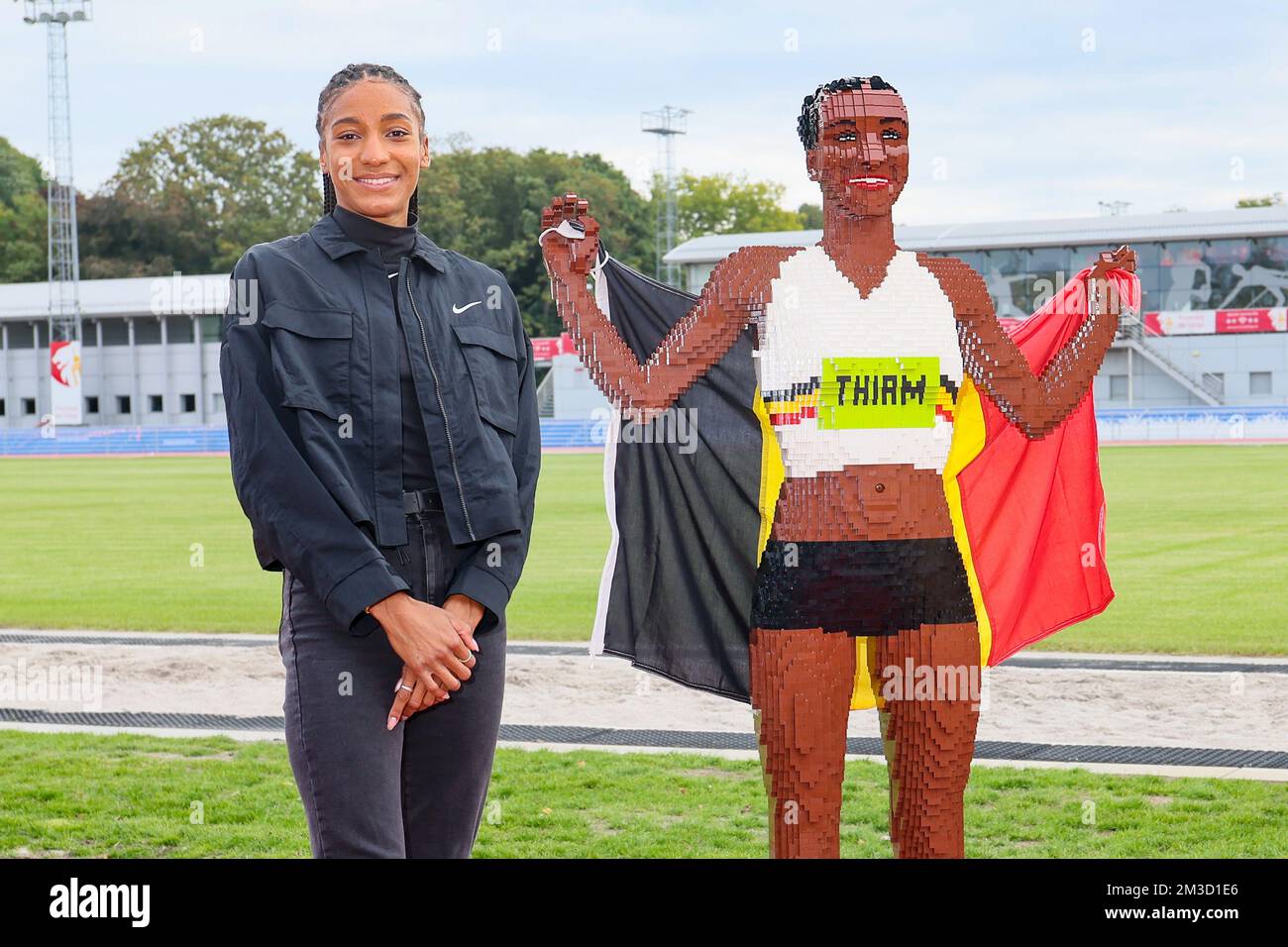 Belgian Nafissatou Nafi Thiam poses for the photographer with a life ...