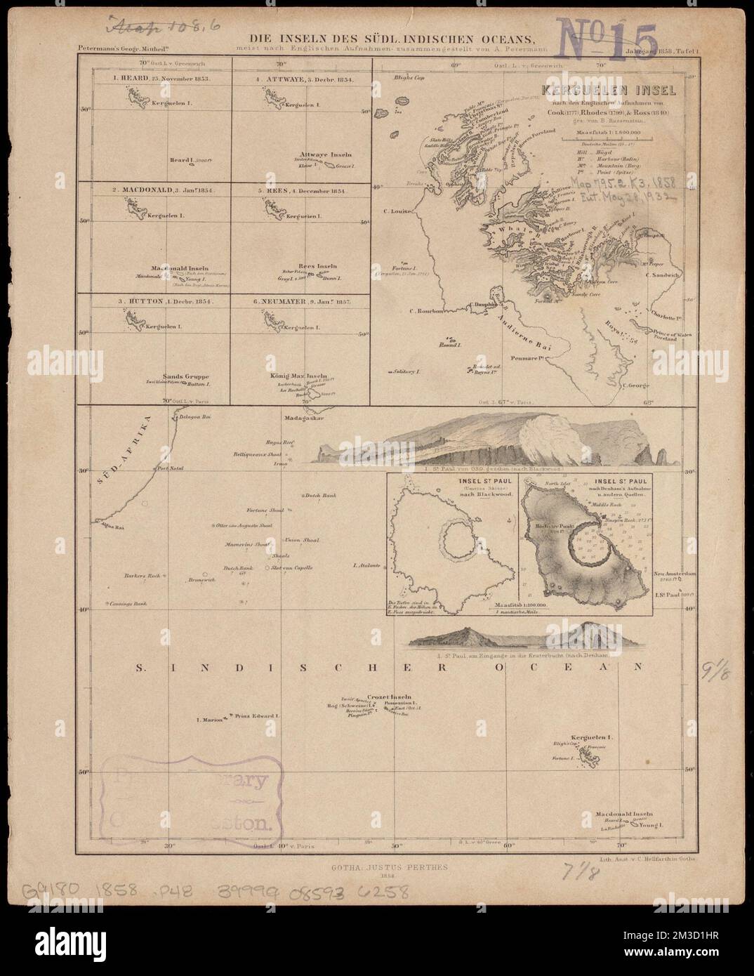 Die inseln des Südl. Indischen Oceans, meist nach Englischen aufnahmen ...