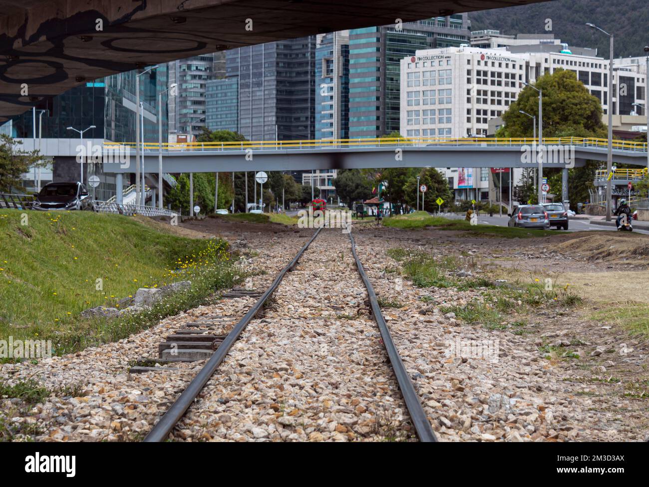 BOGOTA, COLOMBIA - Railroad of old Usaquen Train station located at ...