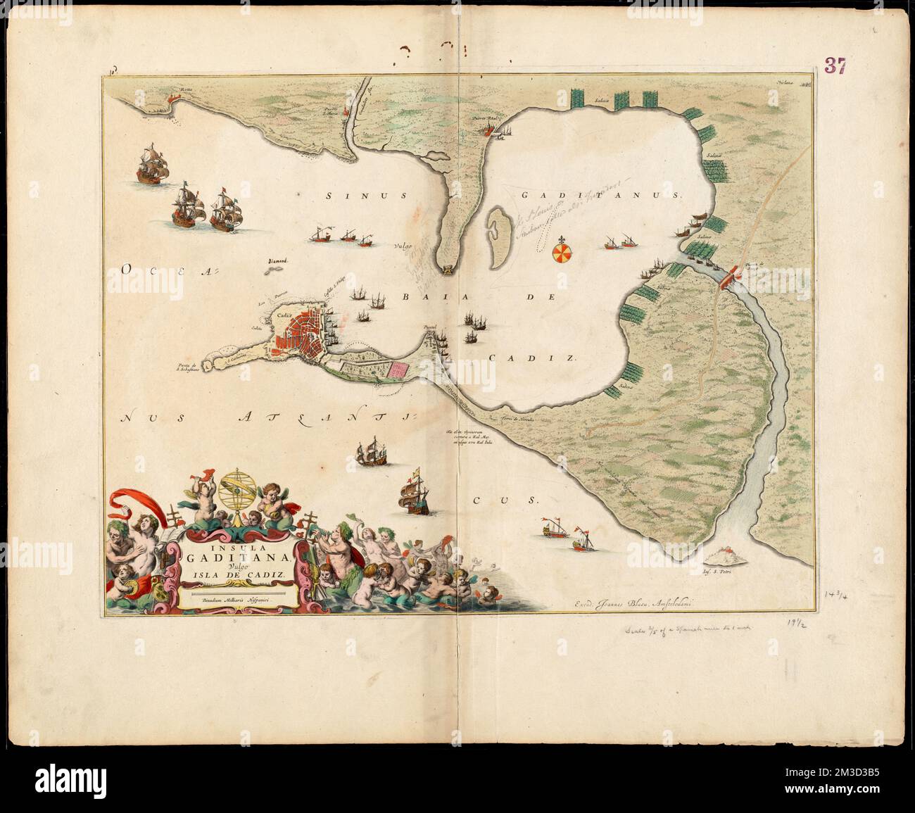 Insula Gaditana, vulgo Isla de Cadiz , Cádiz Spain : Province, Maps ...