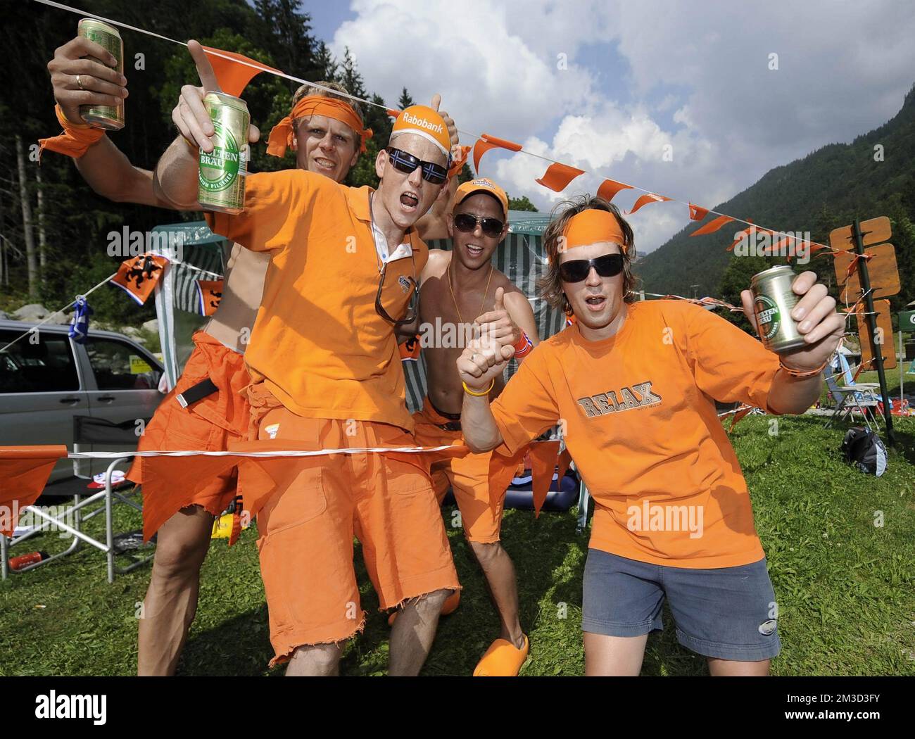 Dutch supporters wearing orange during the eighth stage of the 2010 ...
